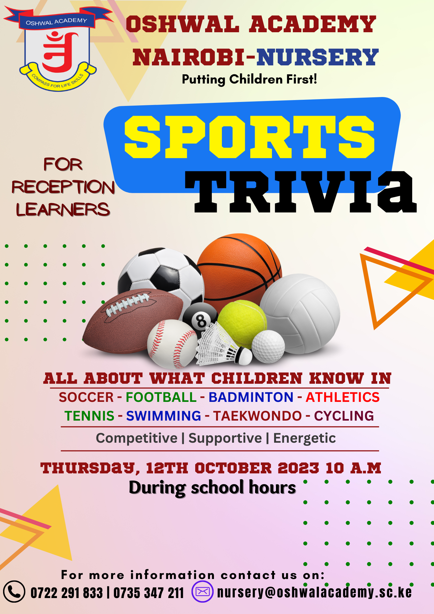 SPORTS TRIVIA FOR RECEPTION LEARNERS | Oshwal Academy Nairobi - Nursery